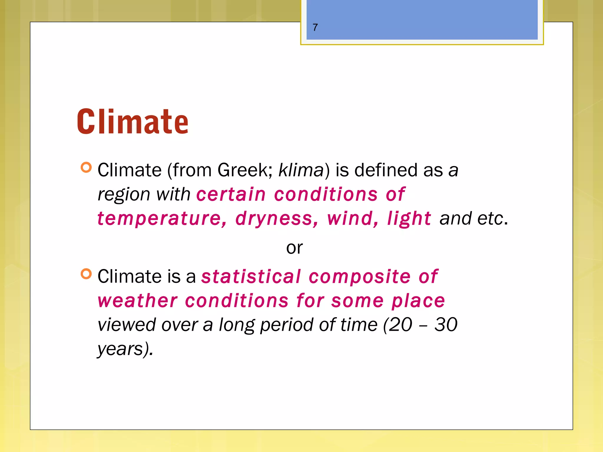 Climate vs Weather | PPT