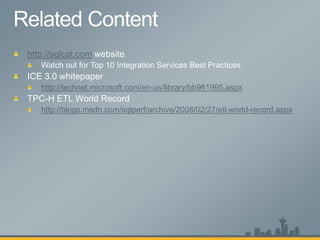 SQL Server Integration Services Best Practices | PPT