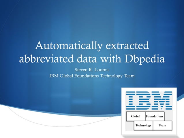 Automatically extracted abbreviated data with DBpedia | PPT