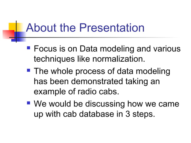 Database Modeling presentation | PPT