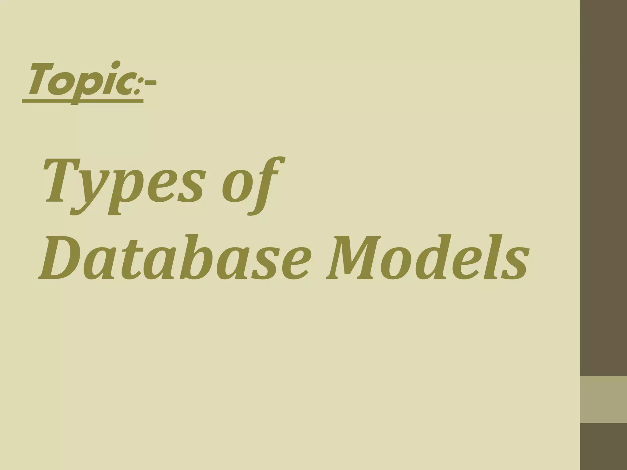 Types of Database Models | PPTX
