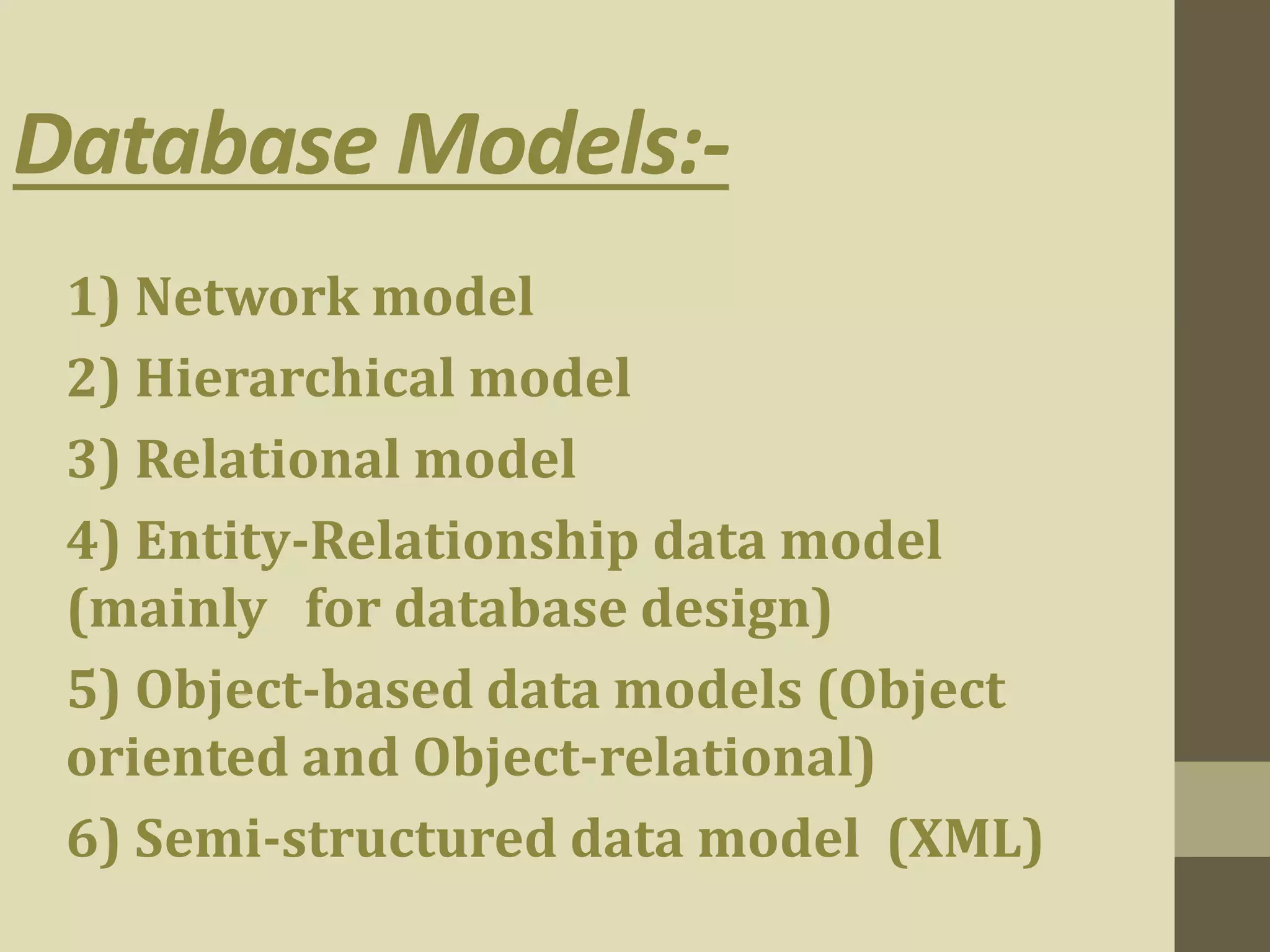 Types of Database Models | PPTX
