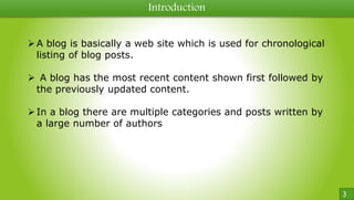 Blog - An Online blogging project | PPTX