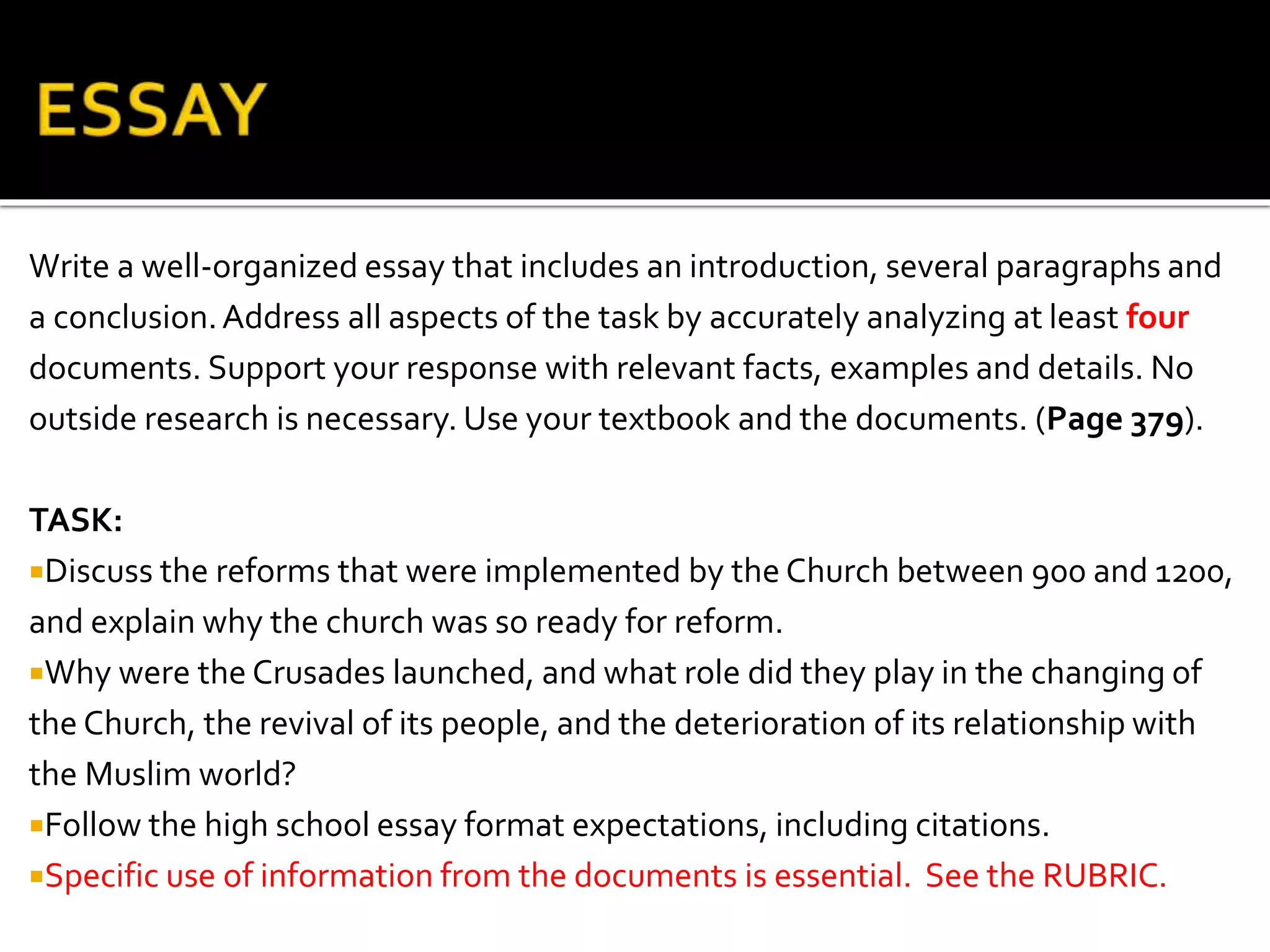 DBQ - Crusades | PPT