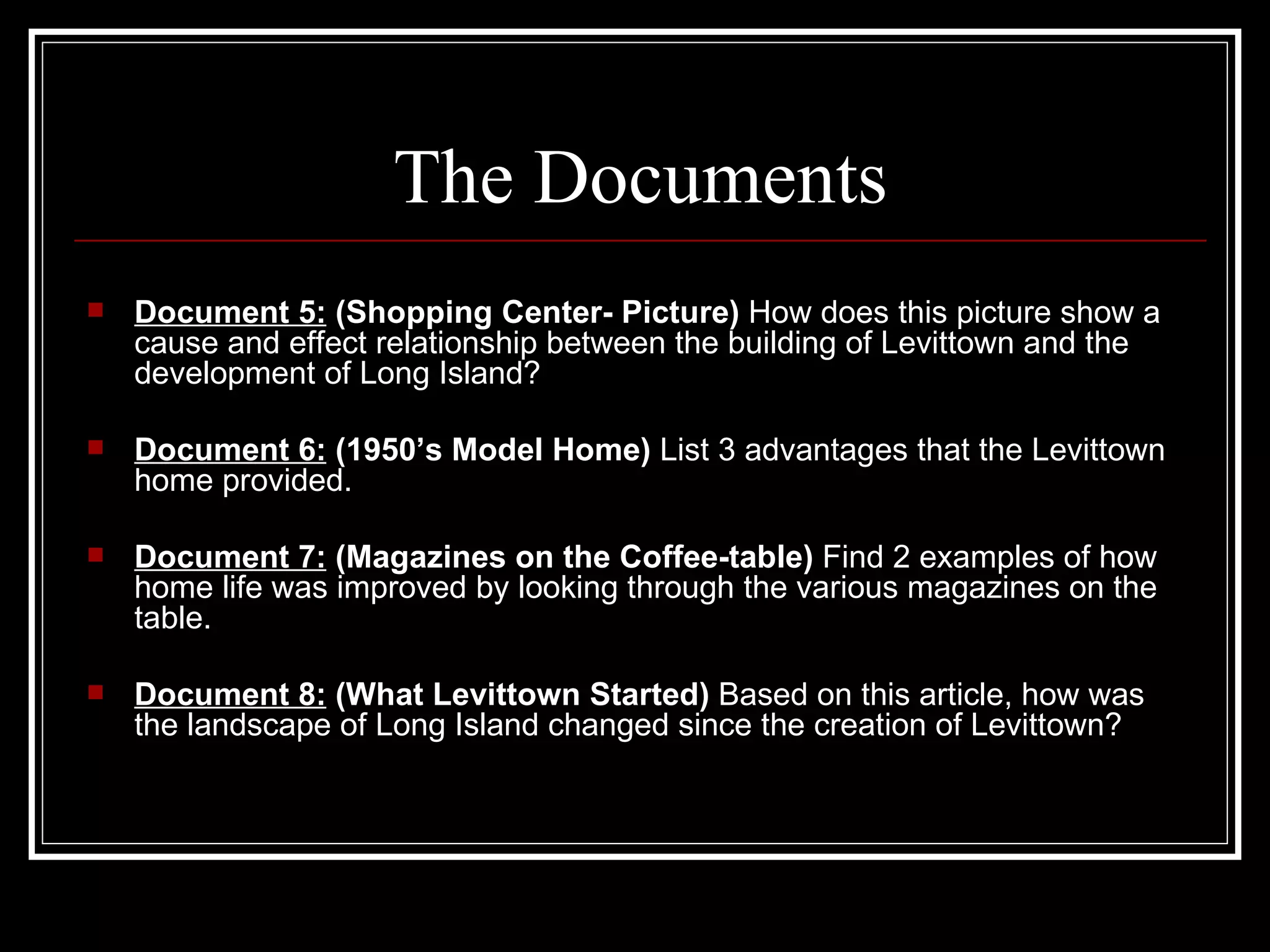 DBQ: Levittown | PPT | Death, Injury, or Military Conflict | Sensitive ...