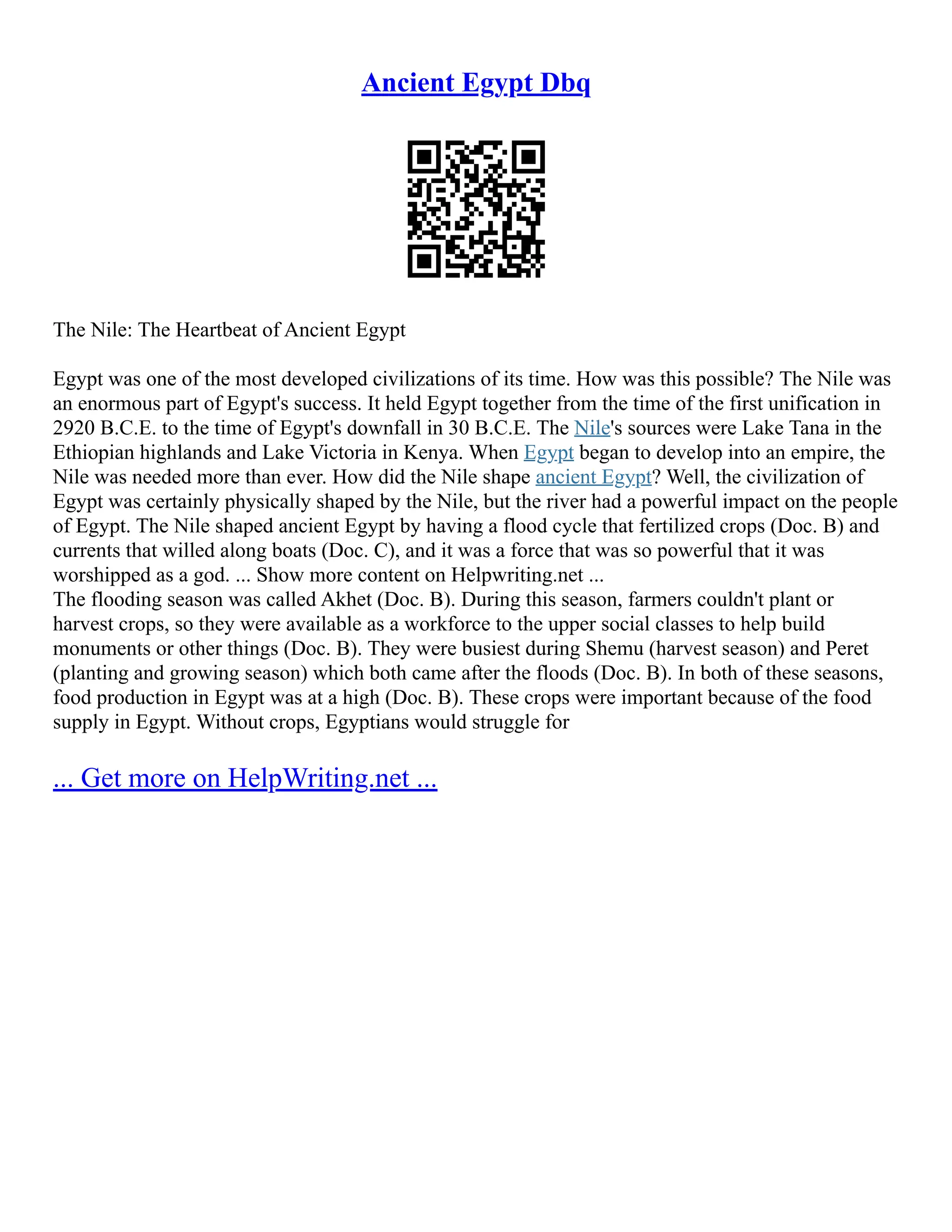 Dbq Ancient Egypt | PDF