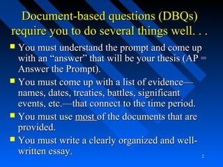 How to Use Documents in a DBQ | PPT