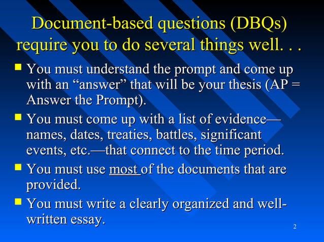 How to Use Documents in a DBQ | PPT