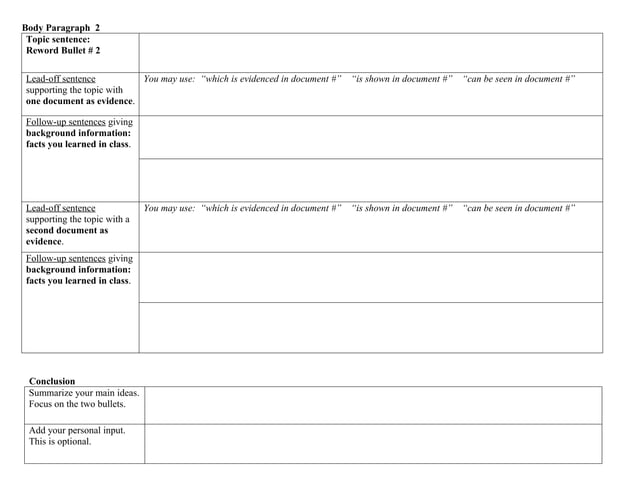 Dbq+essay+graphic+organizer | PPT