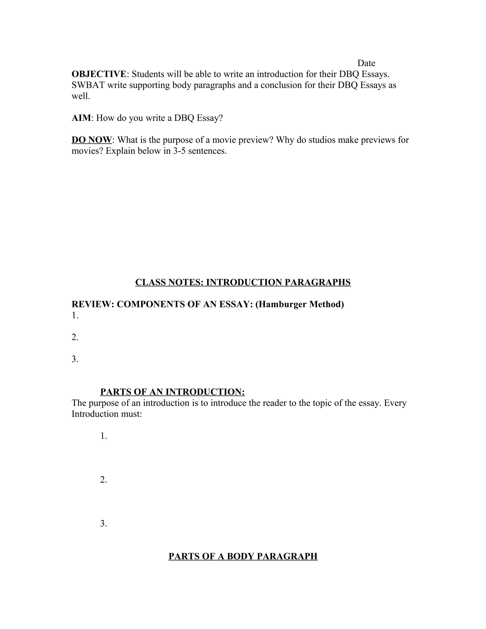 Dbq essay outline exploration | DOC