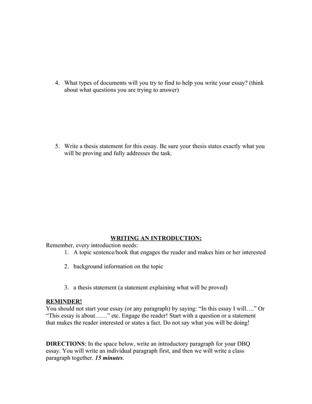 Dbq essay outline exploration | DOC