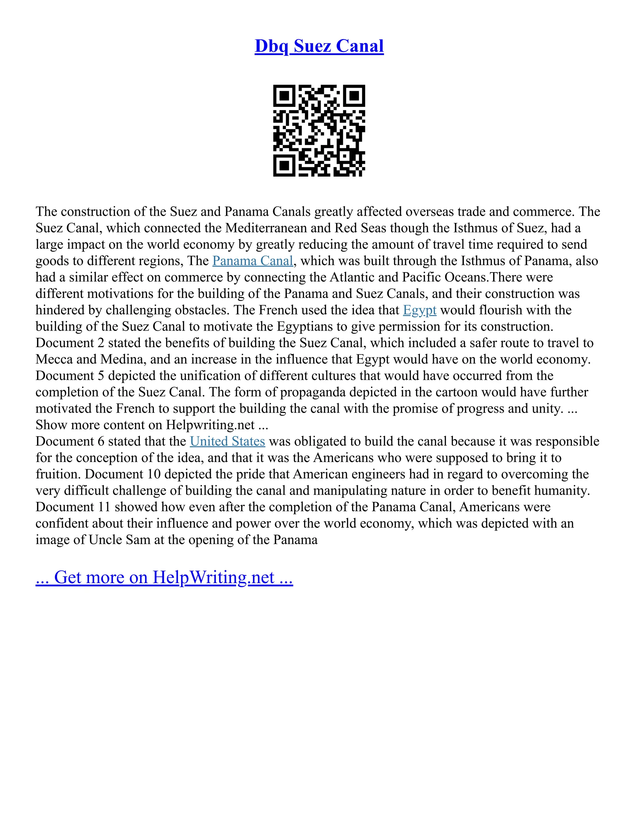 Dbq Suez Canal | PDF