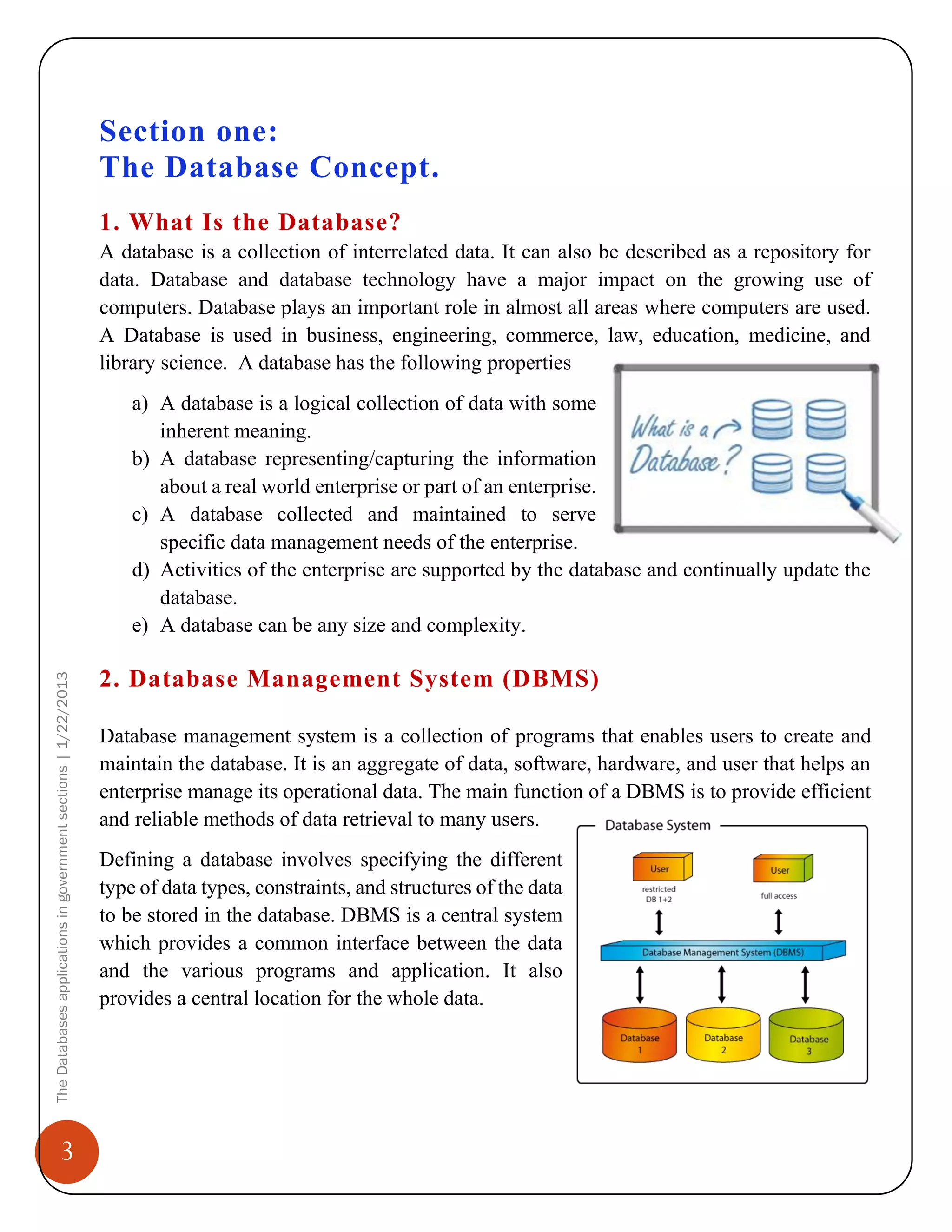 The Databases applications in government sections | PDF