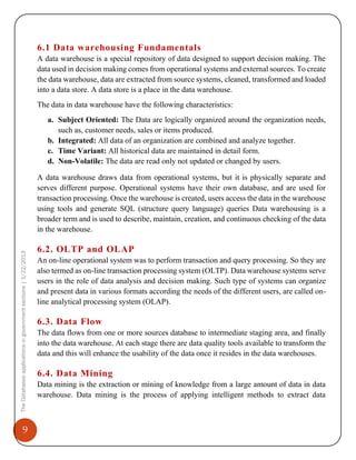 The Databases applications in government sections | PDF