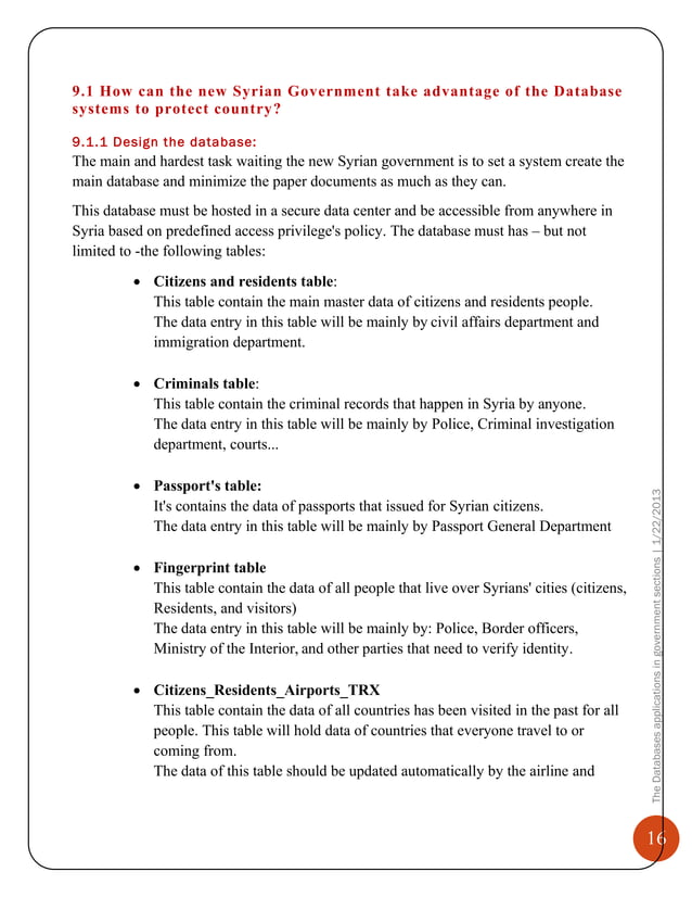The Databases applications in government sections | PDF | Databases ...