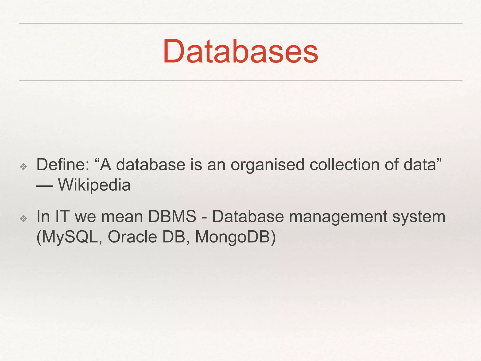 NPMG Databases Presentation | PPTX | Databases | Computer Software and Applications