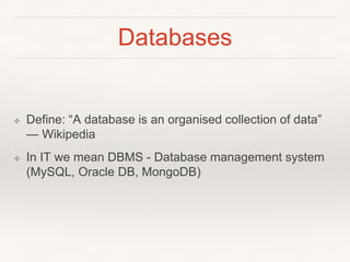 NPMG Databases Presentation | PPTX | Databases | Computer Software and Applications