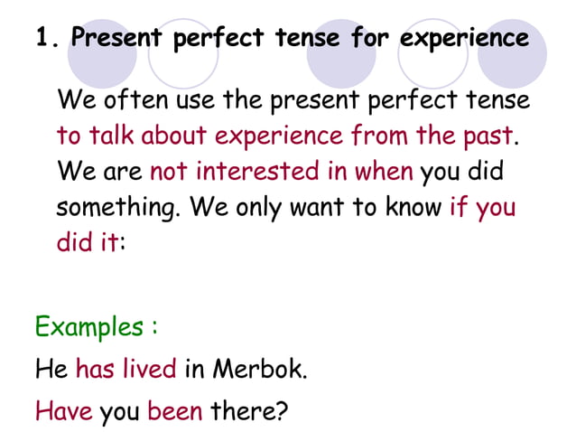 Perfect Tenses | PPT