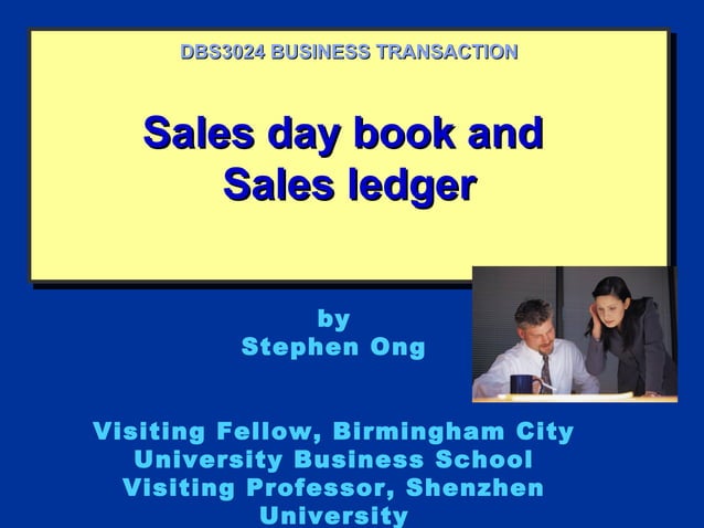 Dbs1034 biz trx week 7 sales day book and ledger | PPT