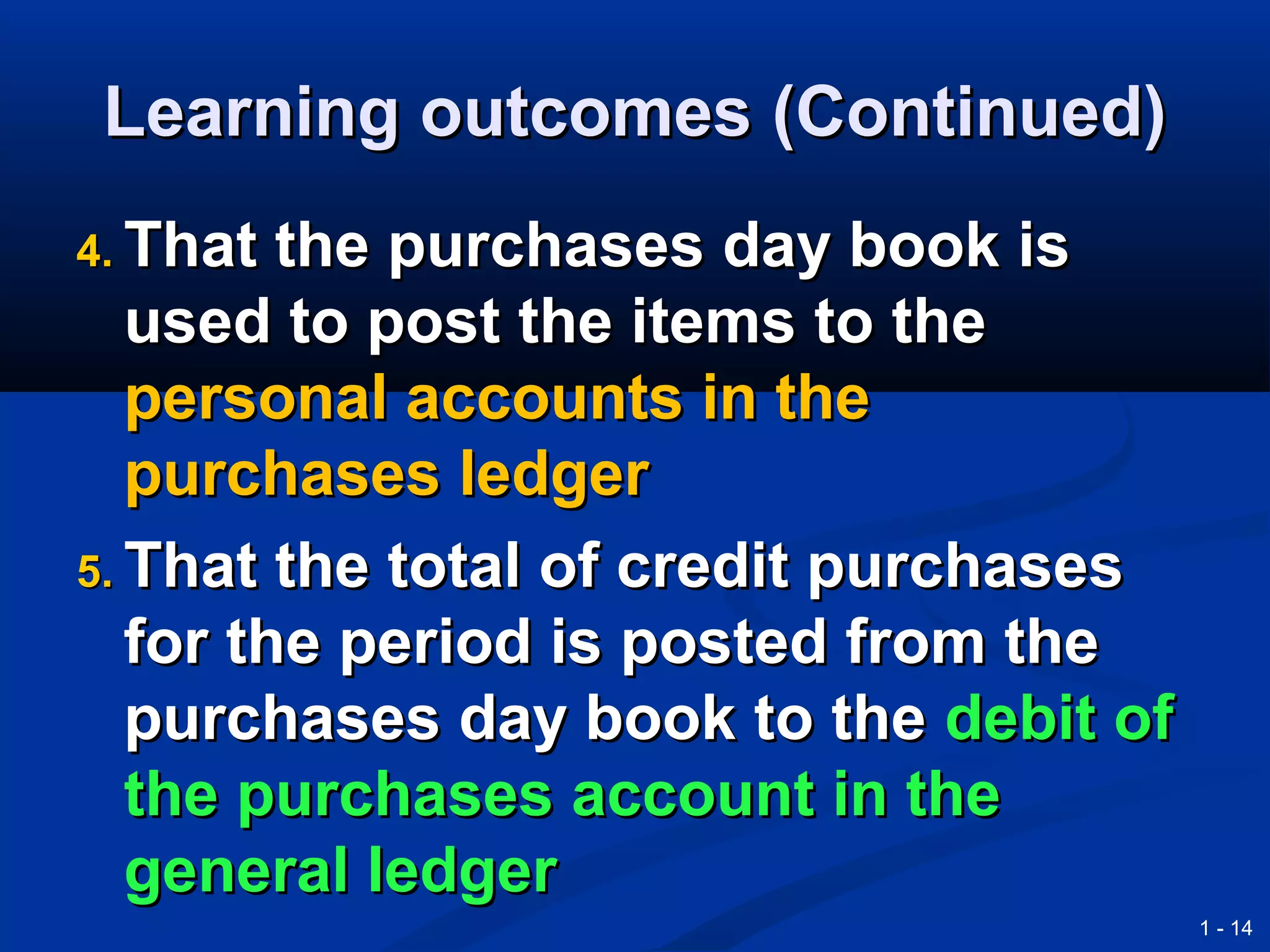 Dbs1034 biz trx week 8 purchases day book and ledger | PPT