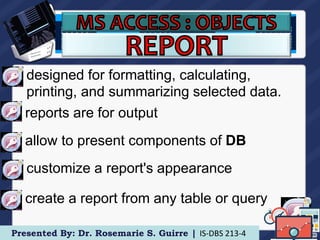 Dbs213: MS ACCESS | PPTX