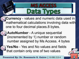 Dbs213: MS ACCESS | PPTX