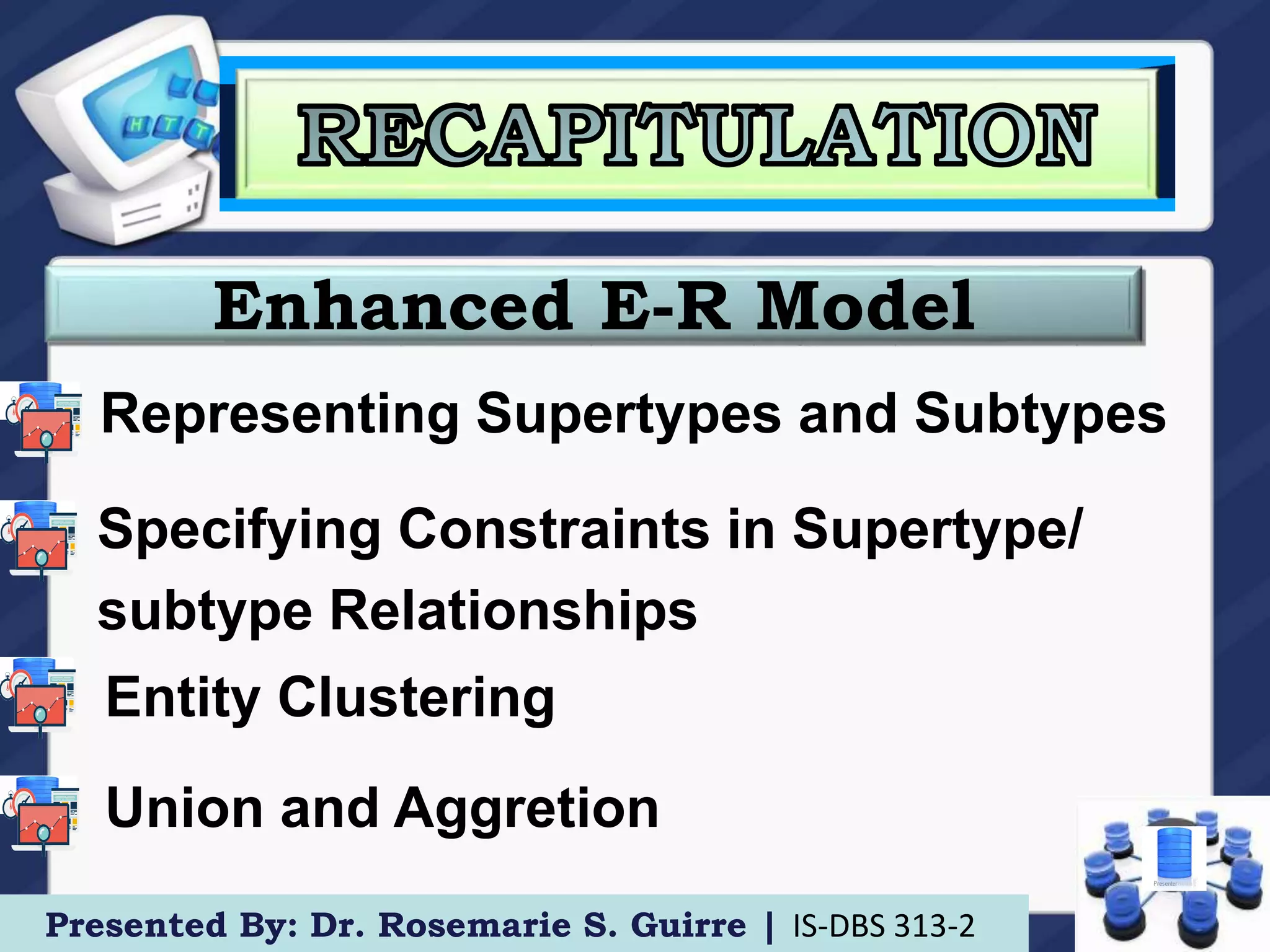 Logical Db Design And Relational Model Ppt Databases Computer