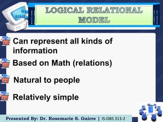 Logical DB Design and Relational Model | PPT