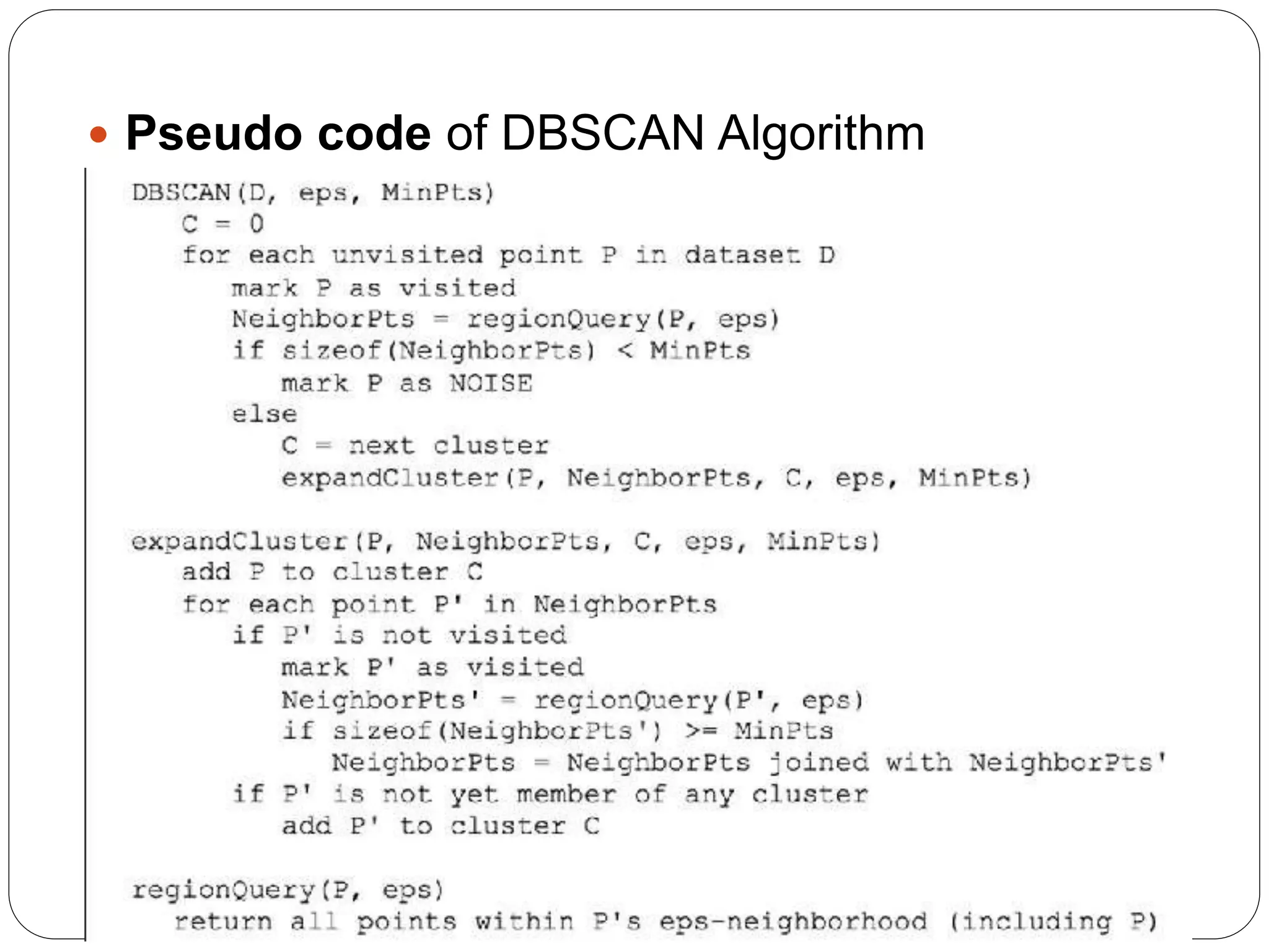 Dbscan | PPTX | Databases | Computer Software and Applications