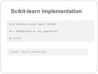 Dbscan | PPTX | Databases | Computer Software and Applications