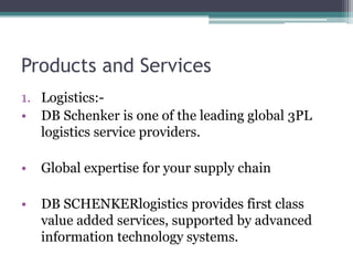 Db schenker by sachin nain and vishnu narayanan | PPTX