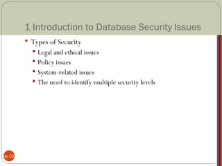 Database management system security issues | PPT