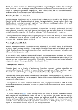 The Evolving Role of School in Shaping Future-Ready Learners | PDF