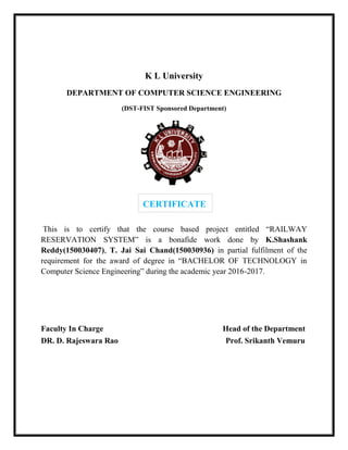 Railway management system, database mini project | PDF