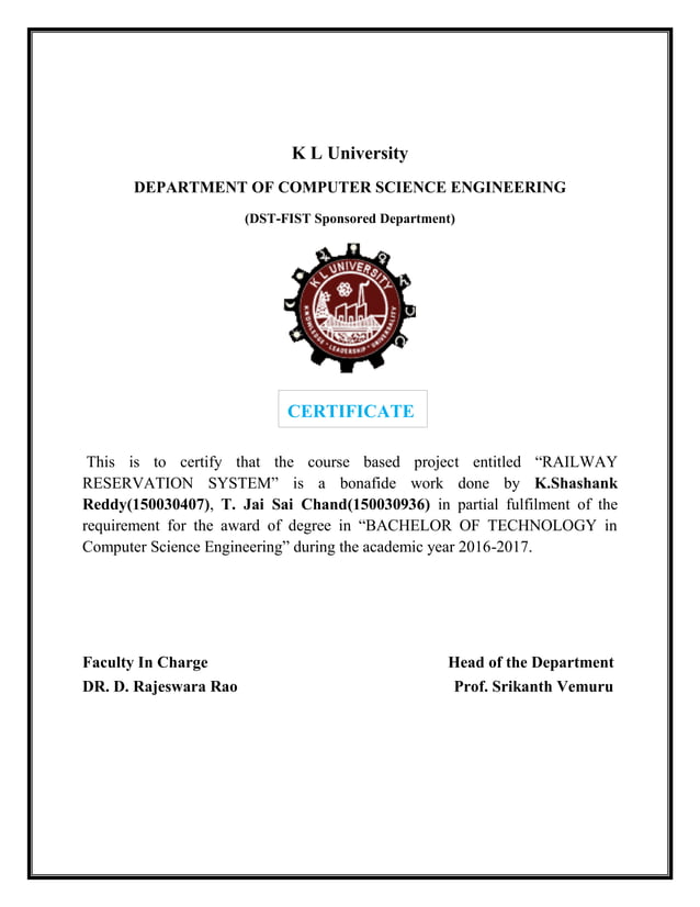 Railway management system, database mini project | PDF