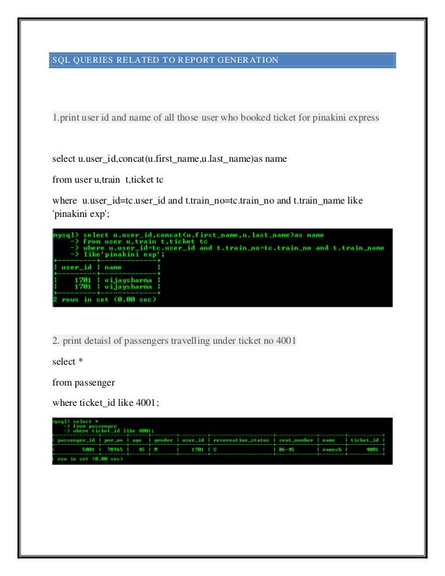 Railway management system, database mini project