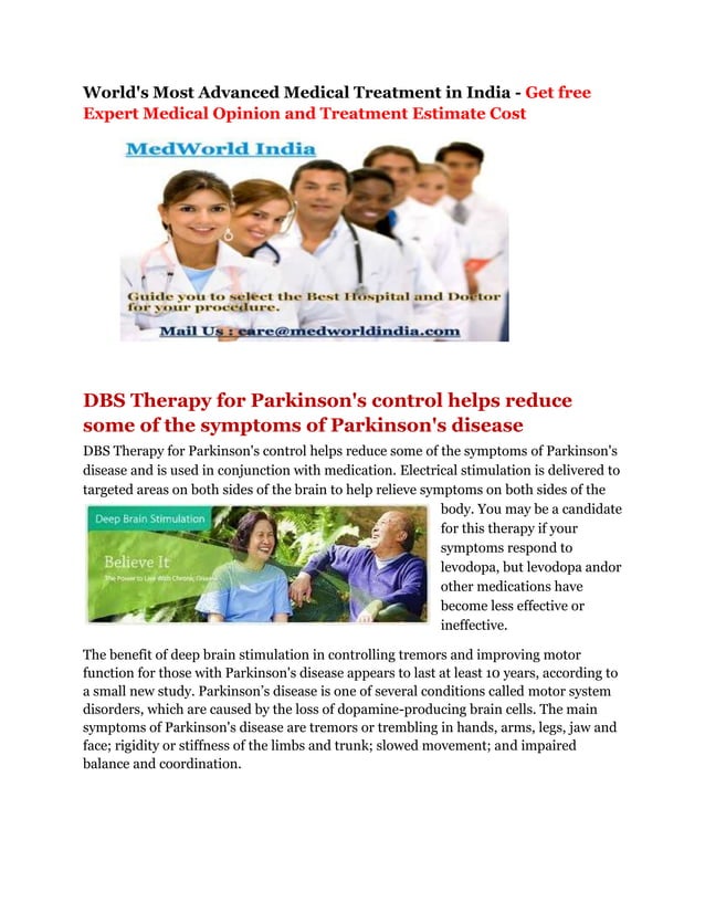 Deep Brain Stimulation procedure for parkinson's control | DBS for ...