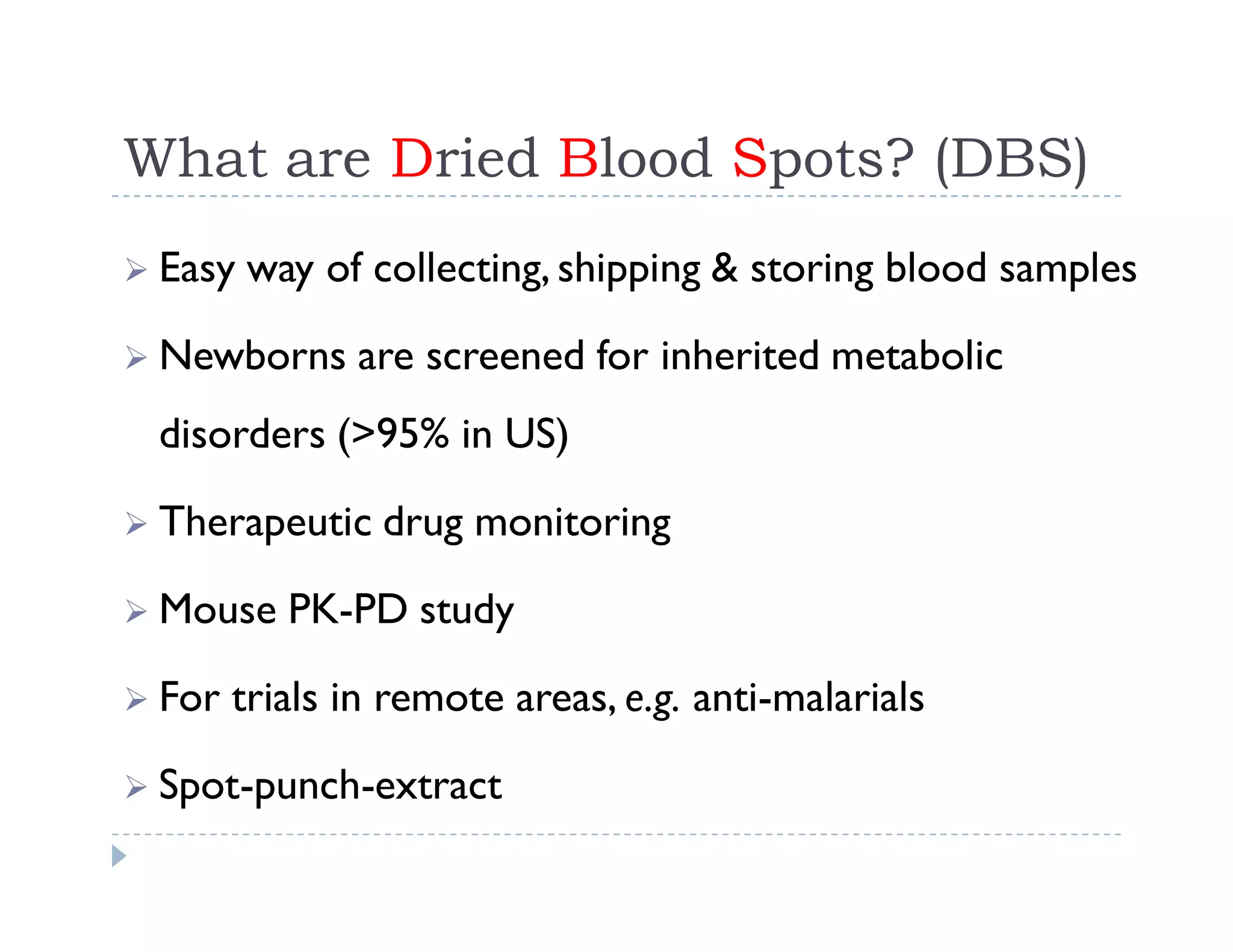 dry blood spotting technique,DBS | PDF