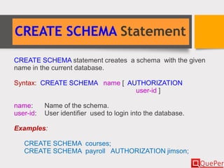 Database Systems - SQL - DDL Statements (Chapter 3/2) | PPT