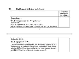 DBT-DST- Cofunding with HORIZON2020 | PPT