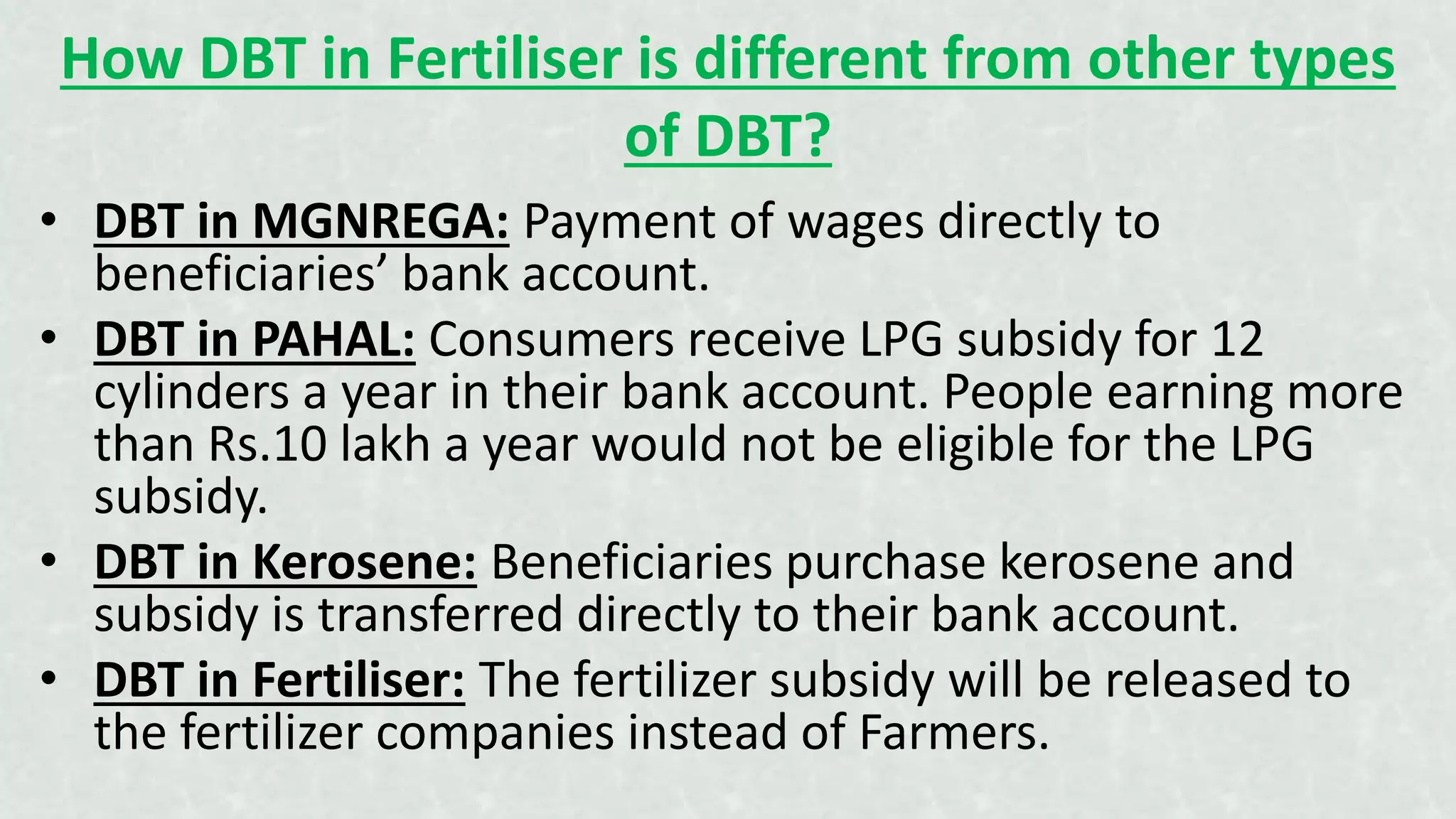 DBT in fertiliser | PPTX
