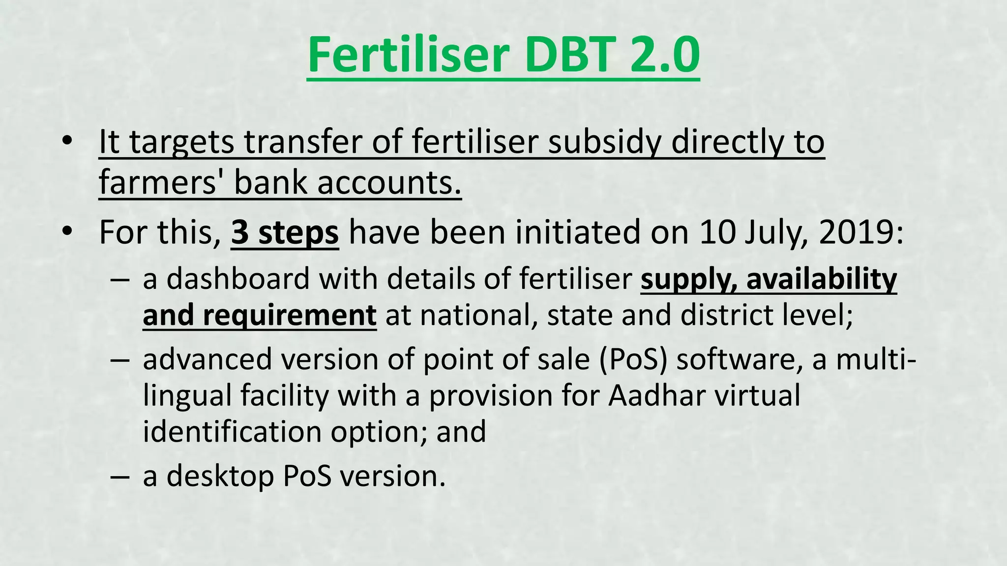DBT in fertiliser | PPTX