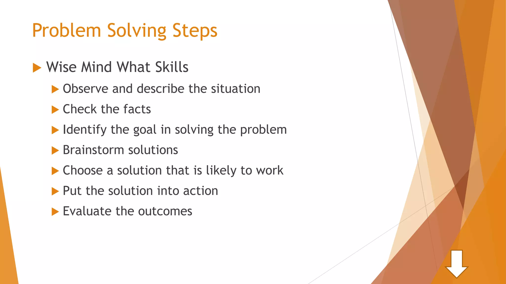 Dialectical Behavior Interventions: Problem Solving | PPTX