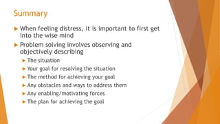 Dialectical Behavior Interventions: Problem Solving | PPTX