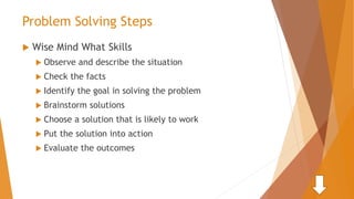 Dialectical Behavior Interventions: Problem Solving | PPTX