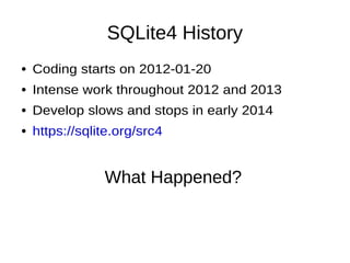 [db tech showcase Tokyo 2017] C23: Lessons from SQLite4 by SQLite.org ...