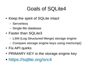 [db tech showcase Tokyo 2017] C23: Lessons from SQLite4 by SQLite.org - Richard Hipp | PDF