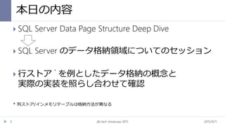 [db tech showcase Sapporo 2015] A26:SQL Server Data Page Structure Deep ...