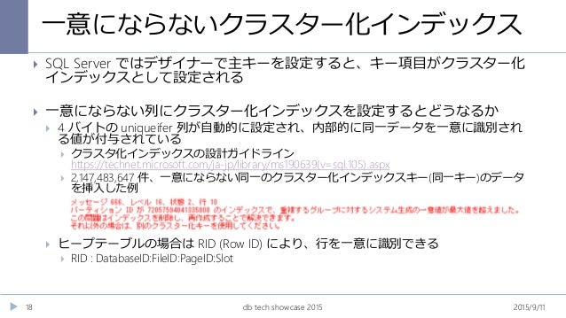 [db tech showcase Sapporo 2015] A26:SQL Server Data Page Structure De…