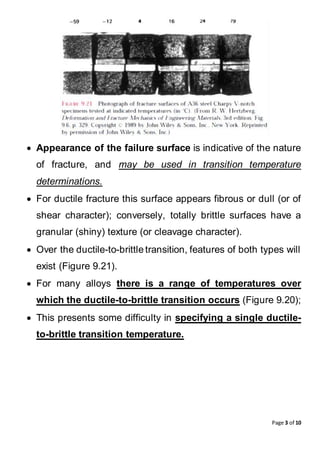 Fracture Mechanics & Failure Analysis:Lecture DBTT | DOCX